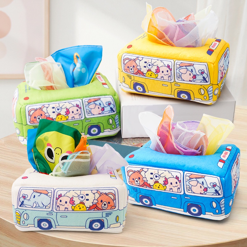 Baby Tear-Off Tissue Box Paper Toy Montessori Finger Exercise Early ...