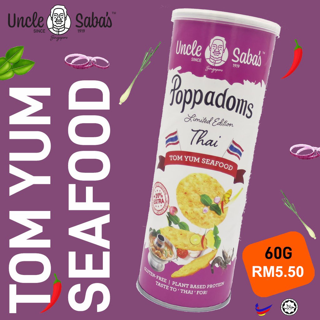 Uncle Saba's Poppadoms - Thai Tom Yum Seafood | Shopee Singapore
