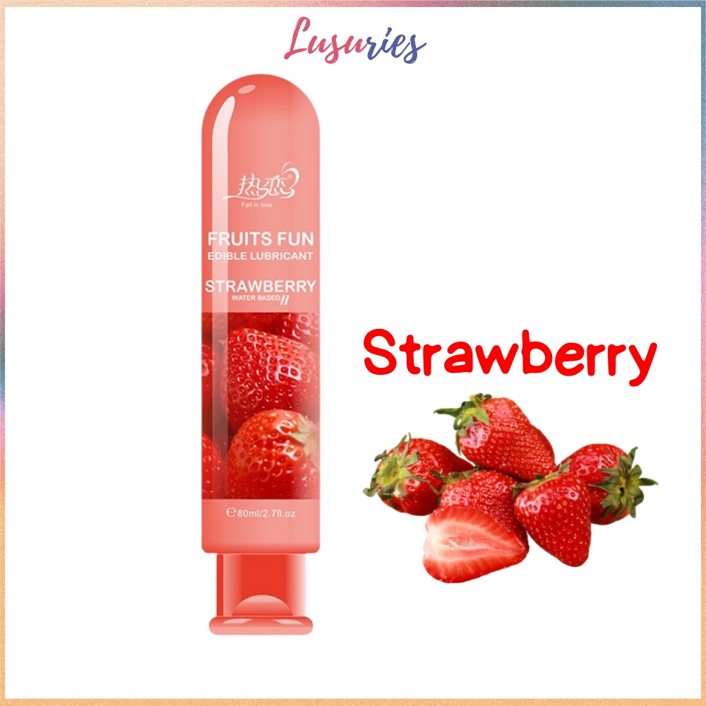 Lusuries Sex Lube Lubricant Fruit Flavor Edible Safe Consume Massage ...