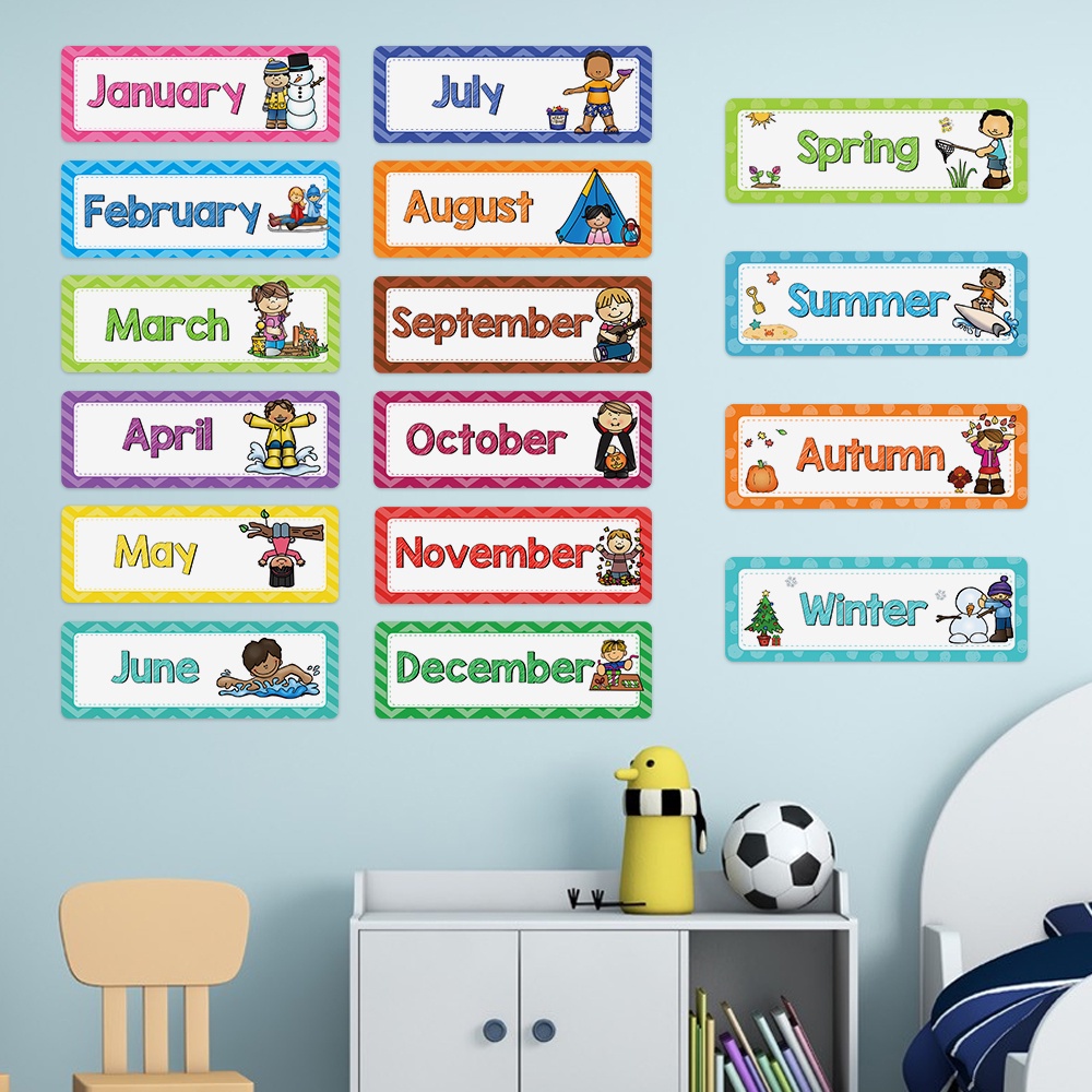 Month & Season Learning Flashcards English Teaching Aids Kids ...