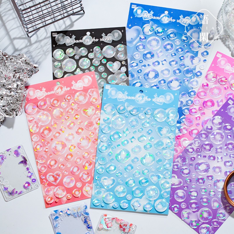 Goo card stickers ins style creative bubble hand tent goo plate ...