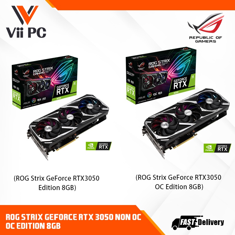 ASUS ROG Strix GeForce RTX3050 /RTX 3050 OC Edition 8GB GDDR6 PCI ...