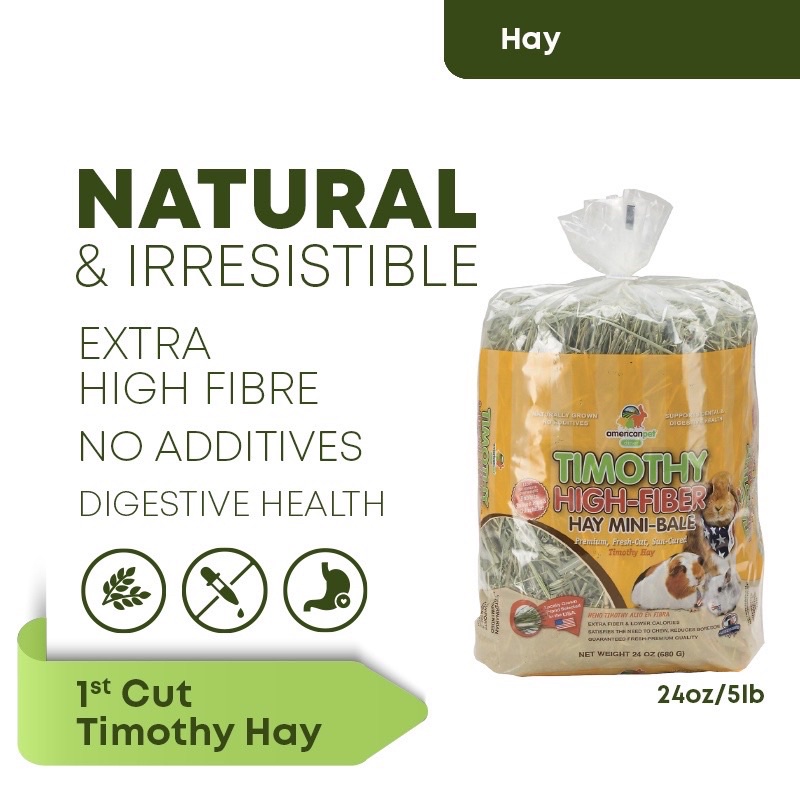 APD American Pet Diner Timothy High Fiber ™ Hay 24oz (680g) / 5lb (2 ...