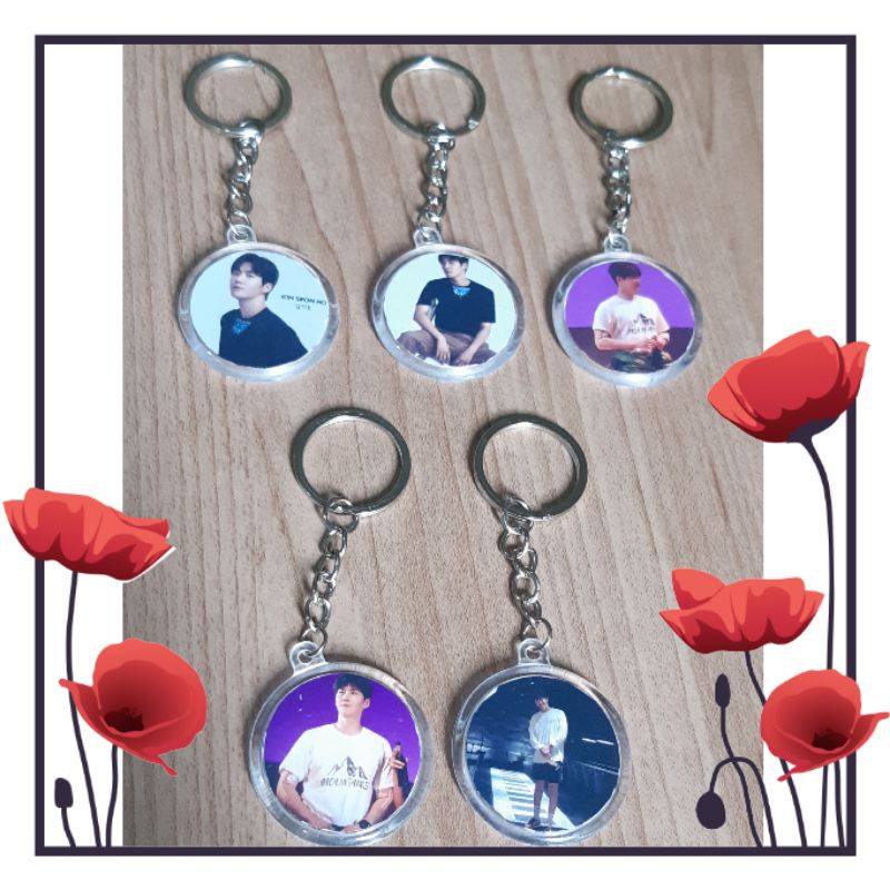 GANTUNGAN Keychain BYEON WOO/KIM SEON HO 2 SIDES FRONT REAR/KEYCHA KIM ...