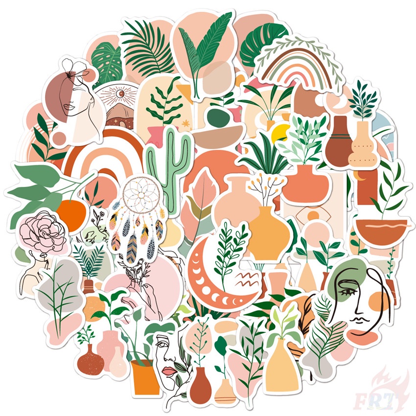 50Pcs/Set Abstract Bohemian Art Series 02 Stickers DIY Fashion ...