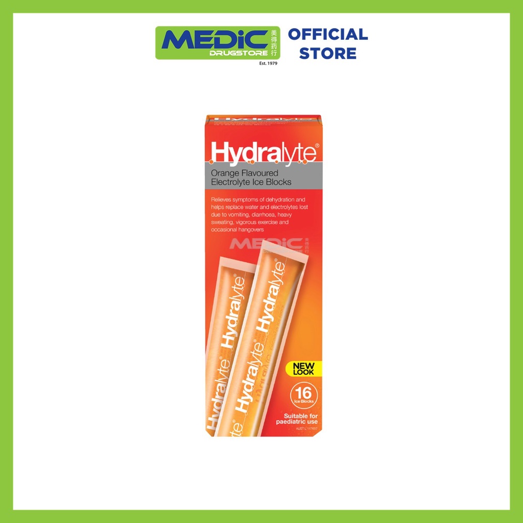 Hydralyte Orange Flavoured Electrolyte Ice Blocks 16s - By Medic ...