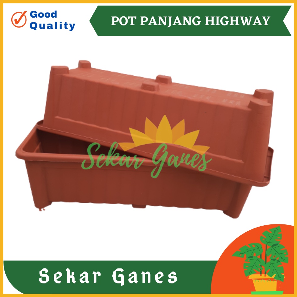 HITAM MERAH PUTIH Hw Highway Long Pot Black Brown Red Brick Pot 50cm ...