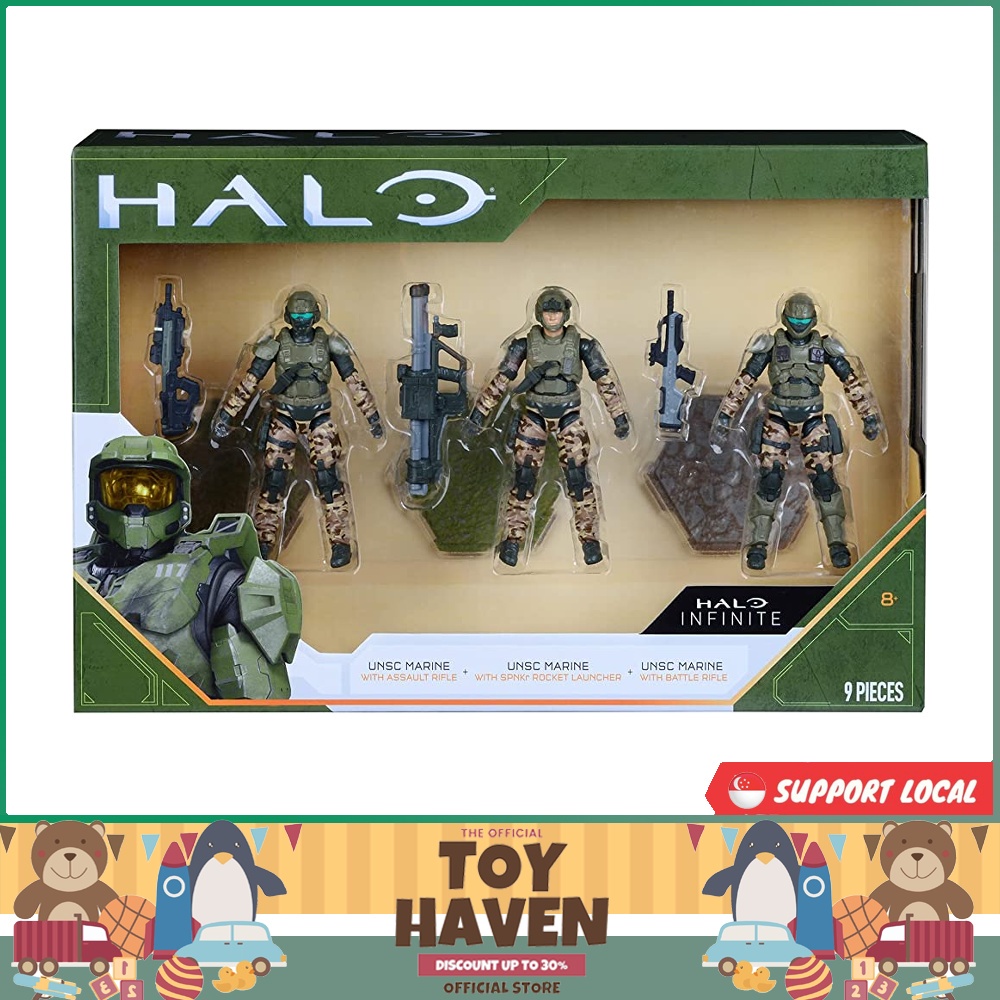 [sg stock] Halo 4” 3 Figure Pack Assortment - UNSC Marines with Weapons ...