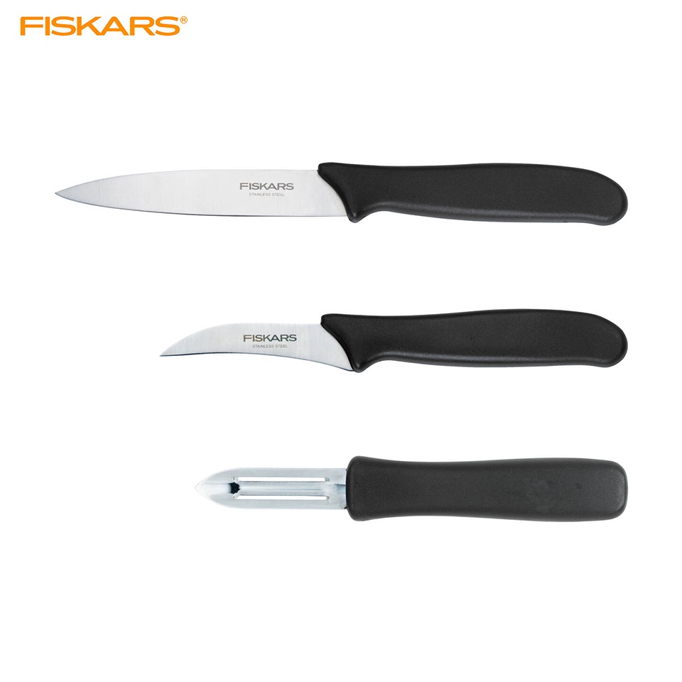 Fiskars Essential Peeling Set (Paring knife, curved peeling knife ...