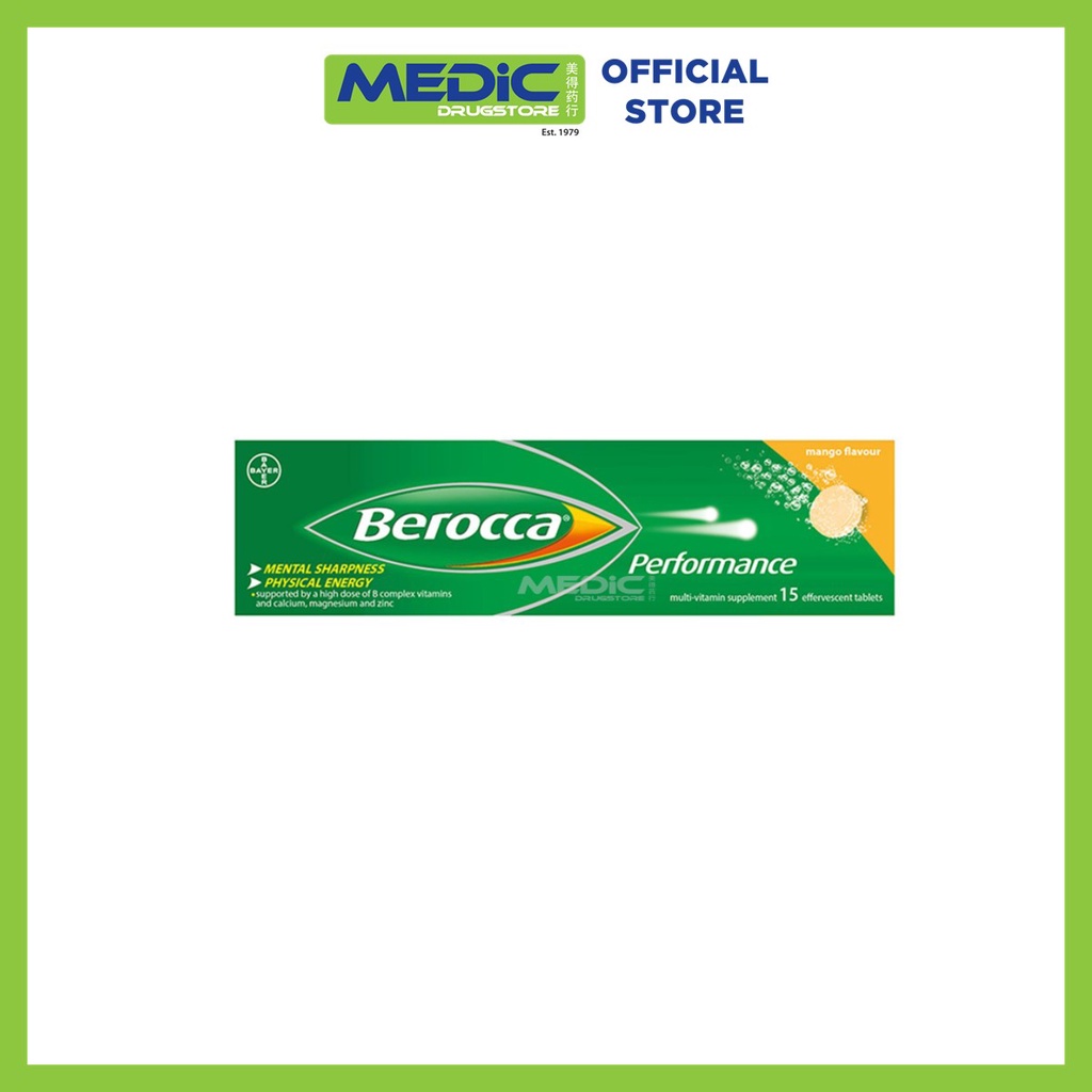 [Bundle of 2] Berocca Mango Energy Vitamin Effervescent 15 Tablets - By ...