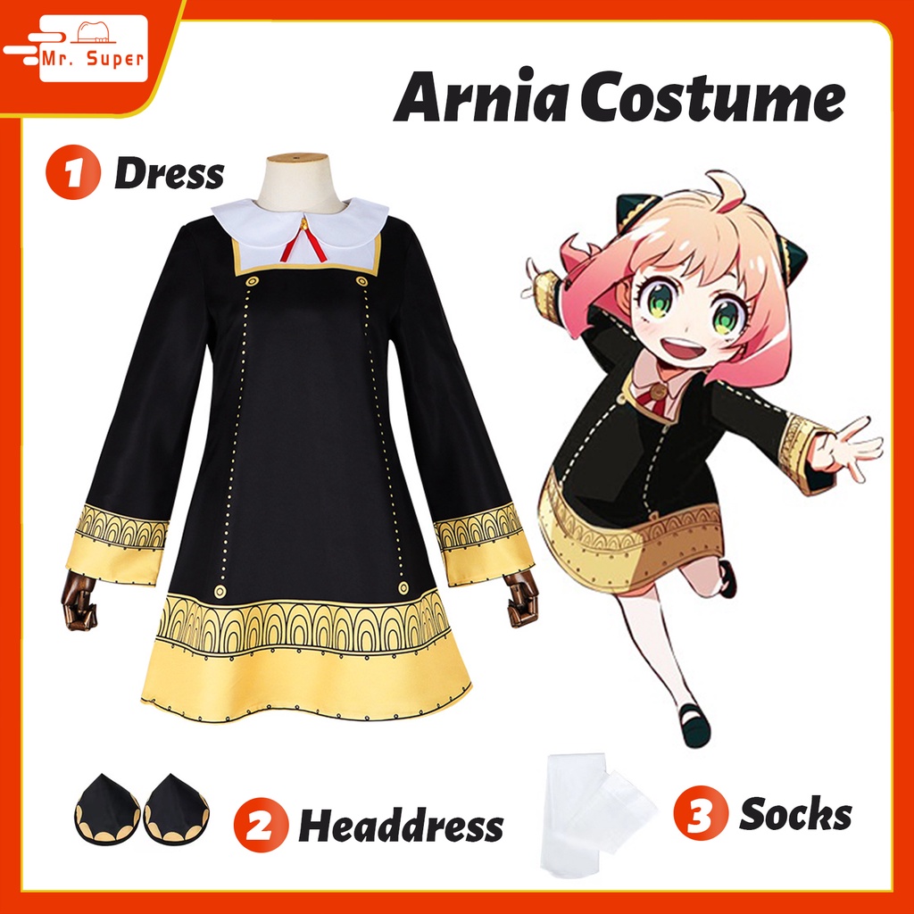 Anime SPY X FAMILY Anya Forger Kids Adults Cosplay Costume Halloween ...