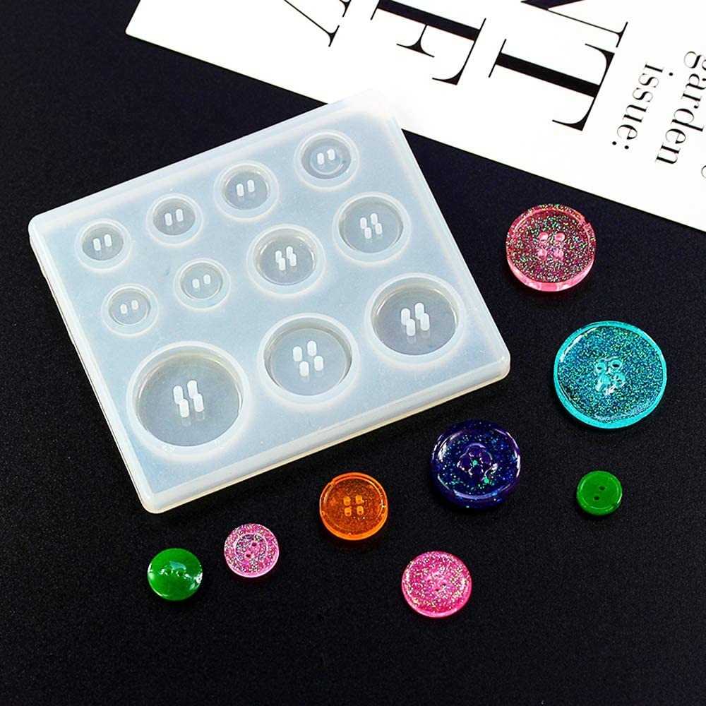 Button Silicone Mold Round Button Charms Epoxy Resin Molds Jewelry ...