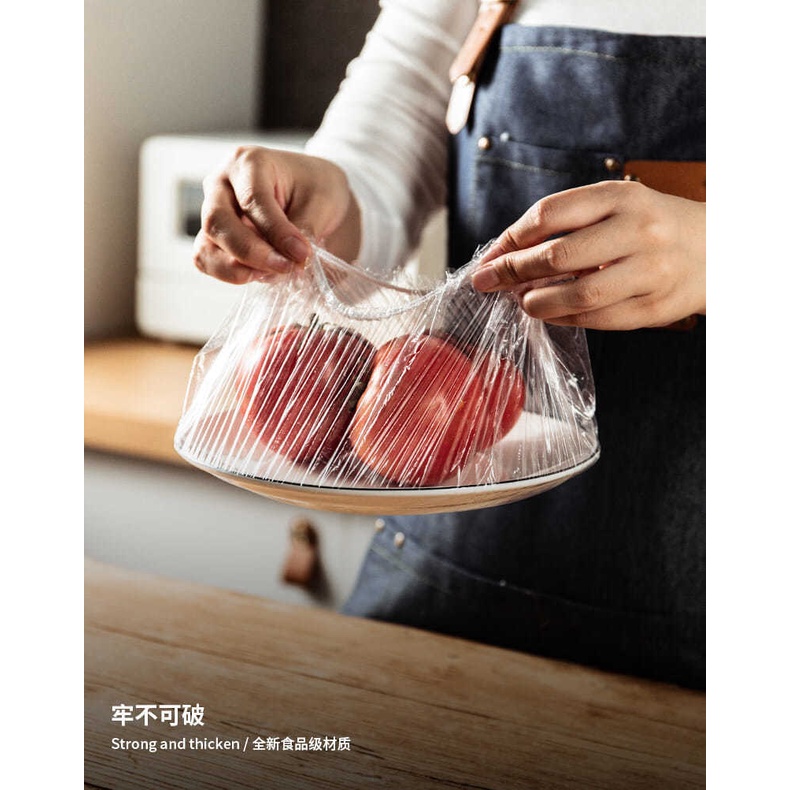 Plastic wrap set 100pcs disposable preservation cover Plastic wrap PE ...