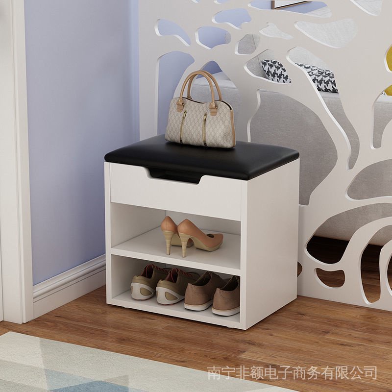【In stock】Net red shoe changing stool soft bag cushion shoe cabinet ...