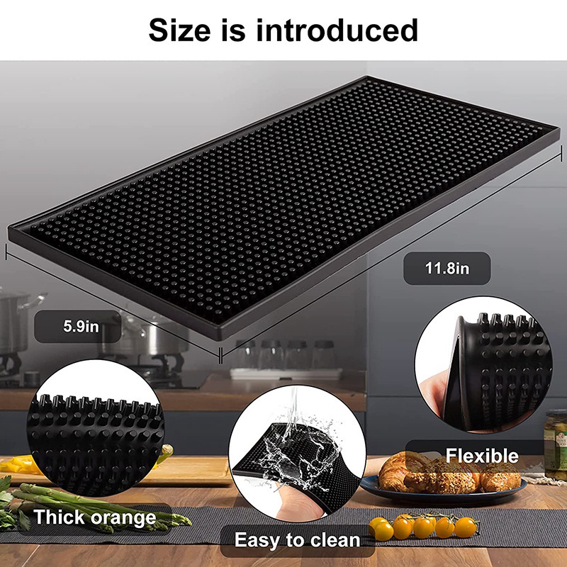 【SG Ready 】Bar Mat Black Rubber Mat for Drink and Coffee Making ...