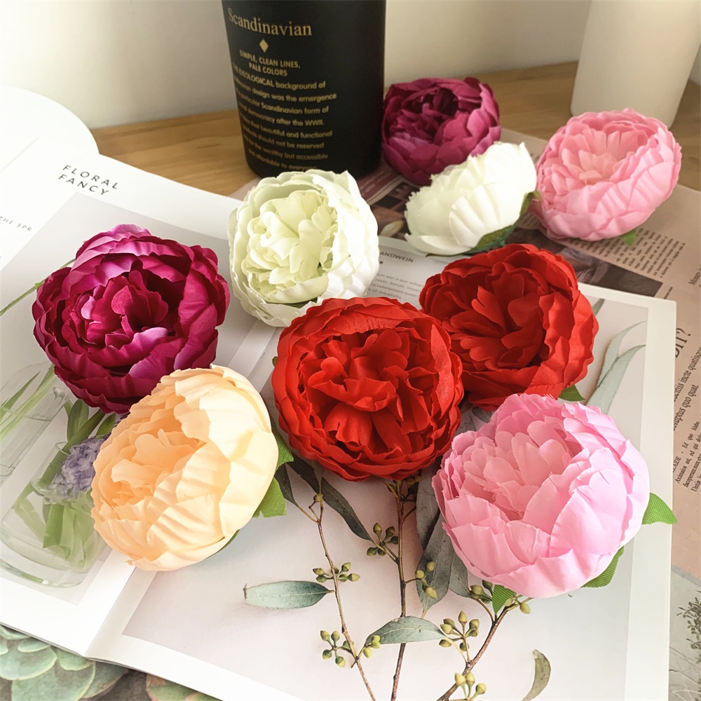 9cm Large Peony Flower Head Artificial Fake Flower Rose Head for ...
