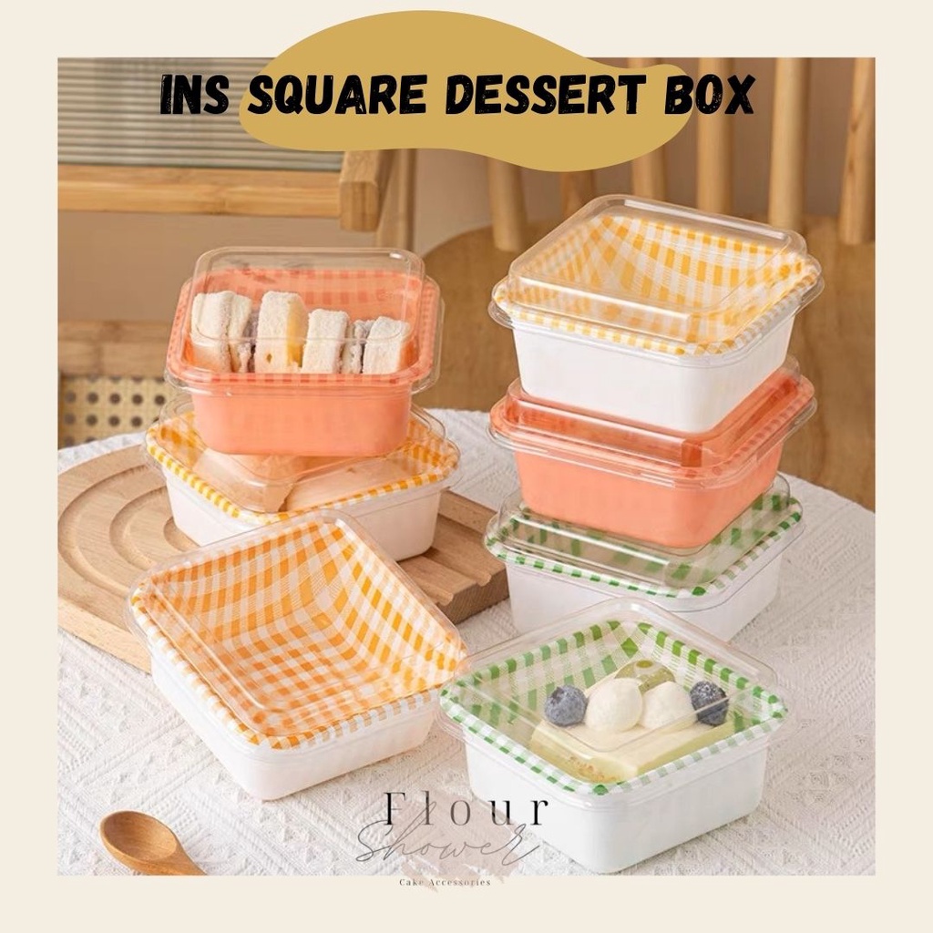 10pcs Retro Bento Cake Box Tiramisu Japanese Cake Box Dessert Box Kotak ...