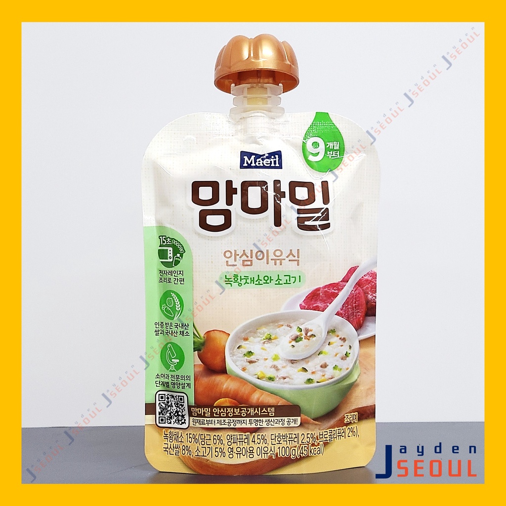 KOREAN BABY MEAL PORRIDGE & PUREE POUCH (6M+, 9M+, 12M+, 15M+) MAEIL iVenet ILDONG NAMYANG ...