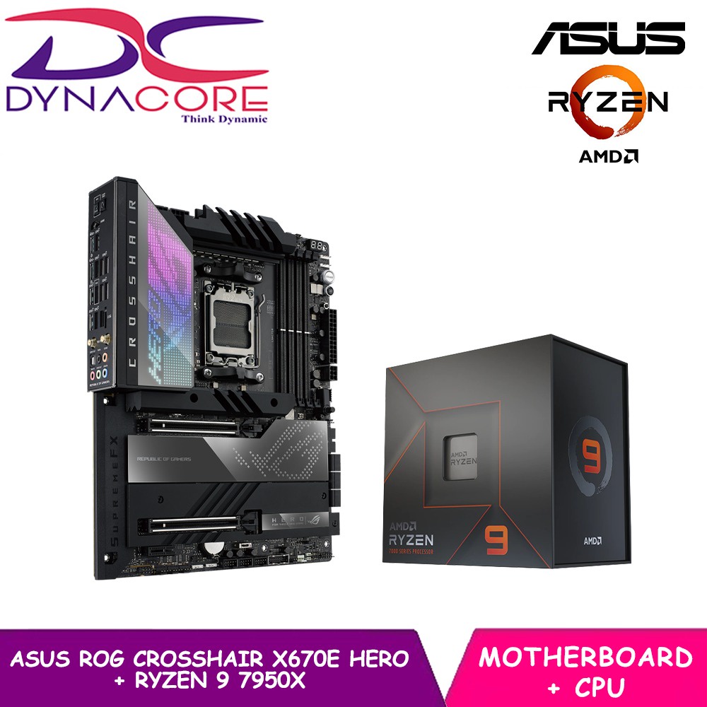 ASUS ROG CROSSHAIR X670E HERO + RYZEN 9 7950X BUNDLE | Shopee Singapore