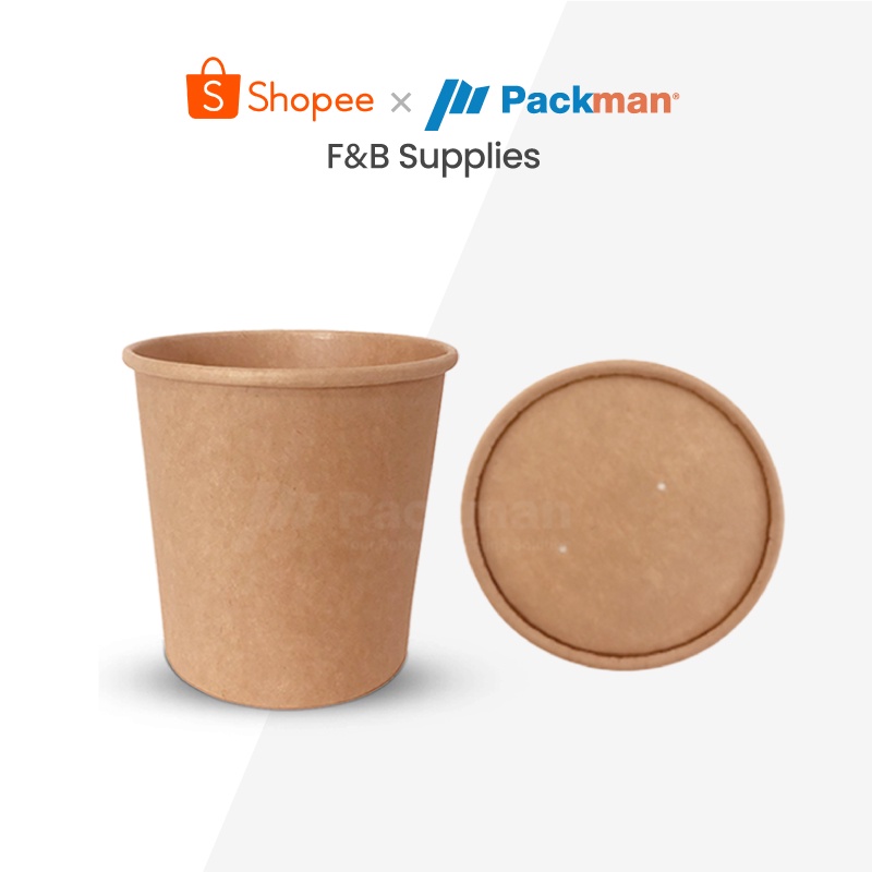 Pack Kraft Paper Soup Tub┃Soup Bowl With/Without Lid┃Ice-Cream Cup ...