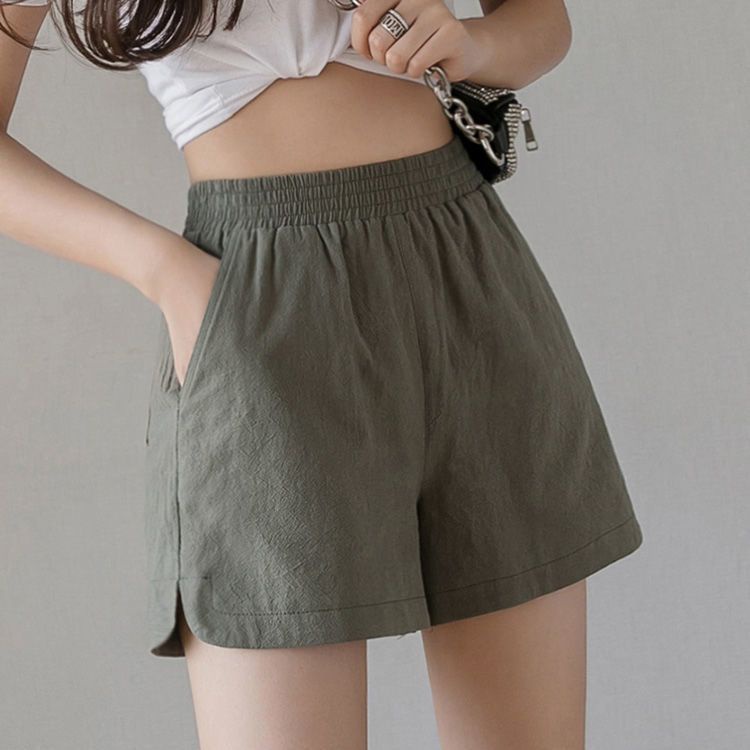Elastic High Waist A-line Wide Leg Shorts Women's 2022 Large Slim Loose ...