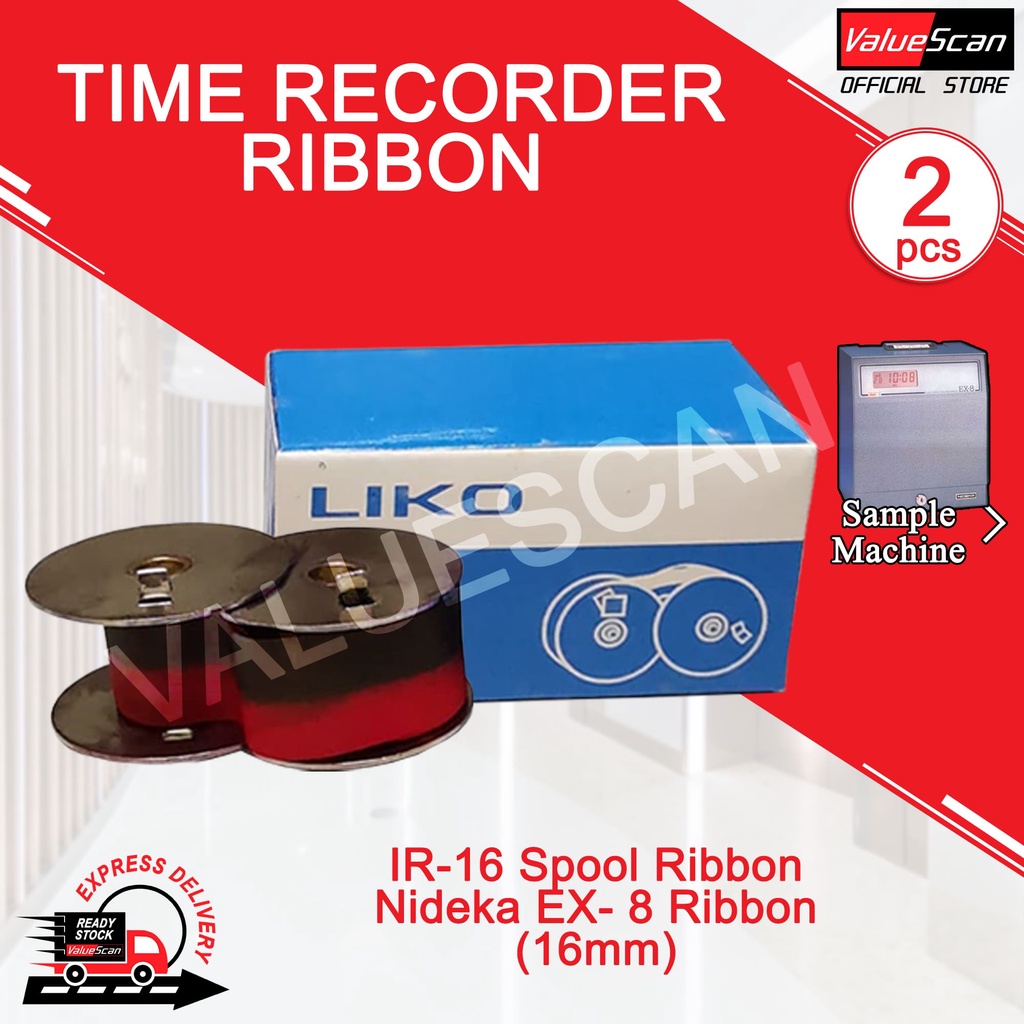 Time Recorder Ribbon- IR-16 Spool Ribbon -Nideka EX- 8 Ribbon (16mm ...