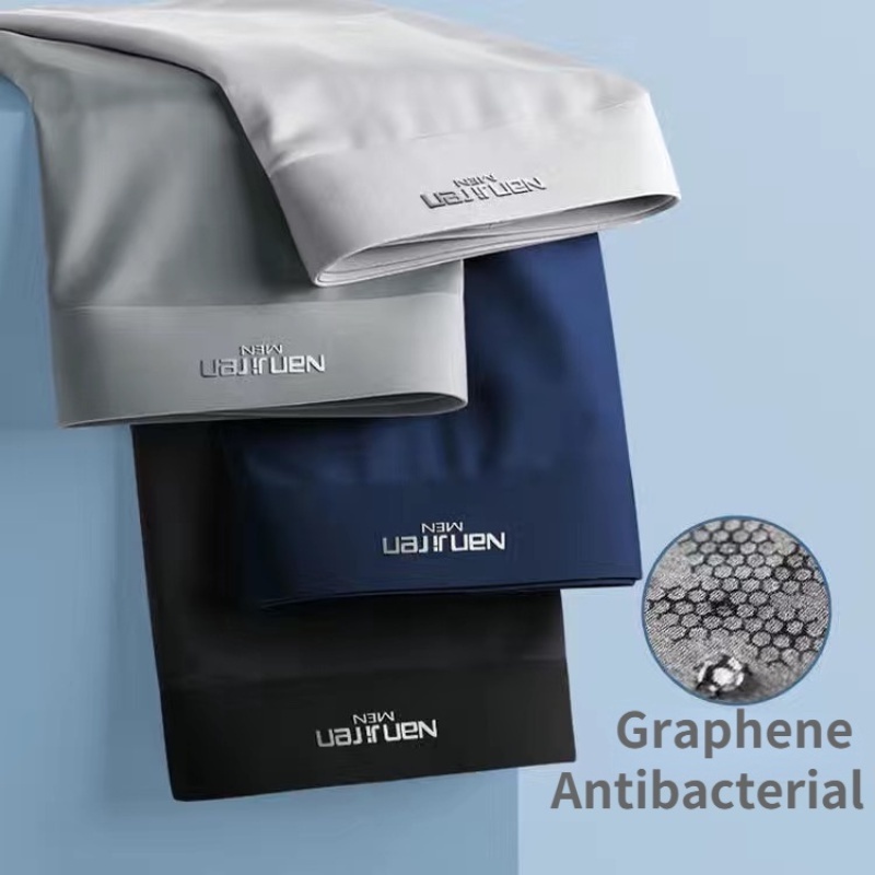 【NANJIREN】Men's Boxer Ice Silk Briefs Lyraki Graphene Antibacterial ...