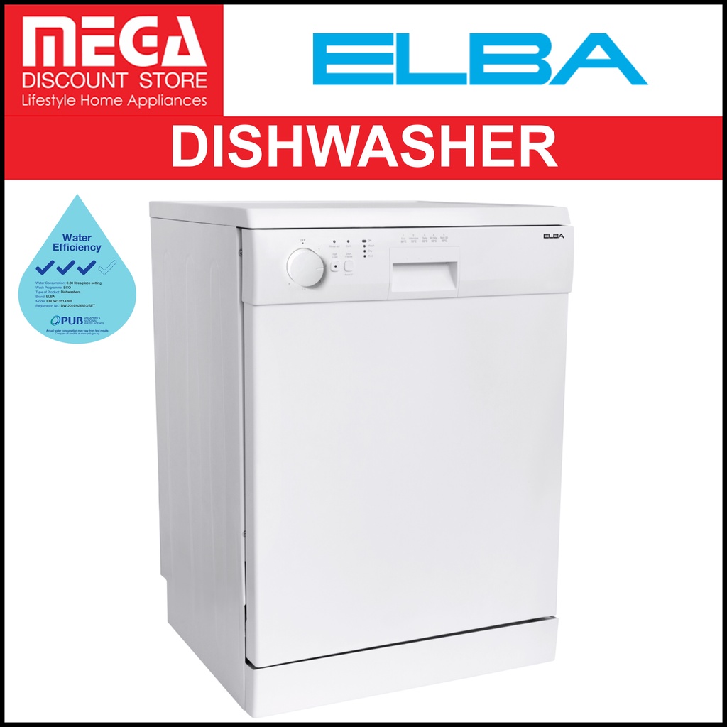 ELBA EBDW1351 WH FREESTANDING DISHWASHER (EBDW 1351 A WH 3 Ticks ...