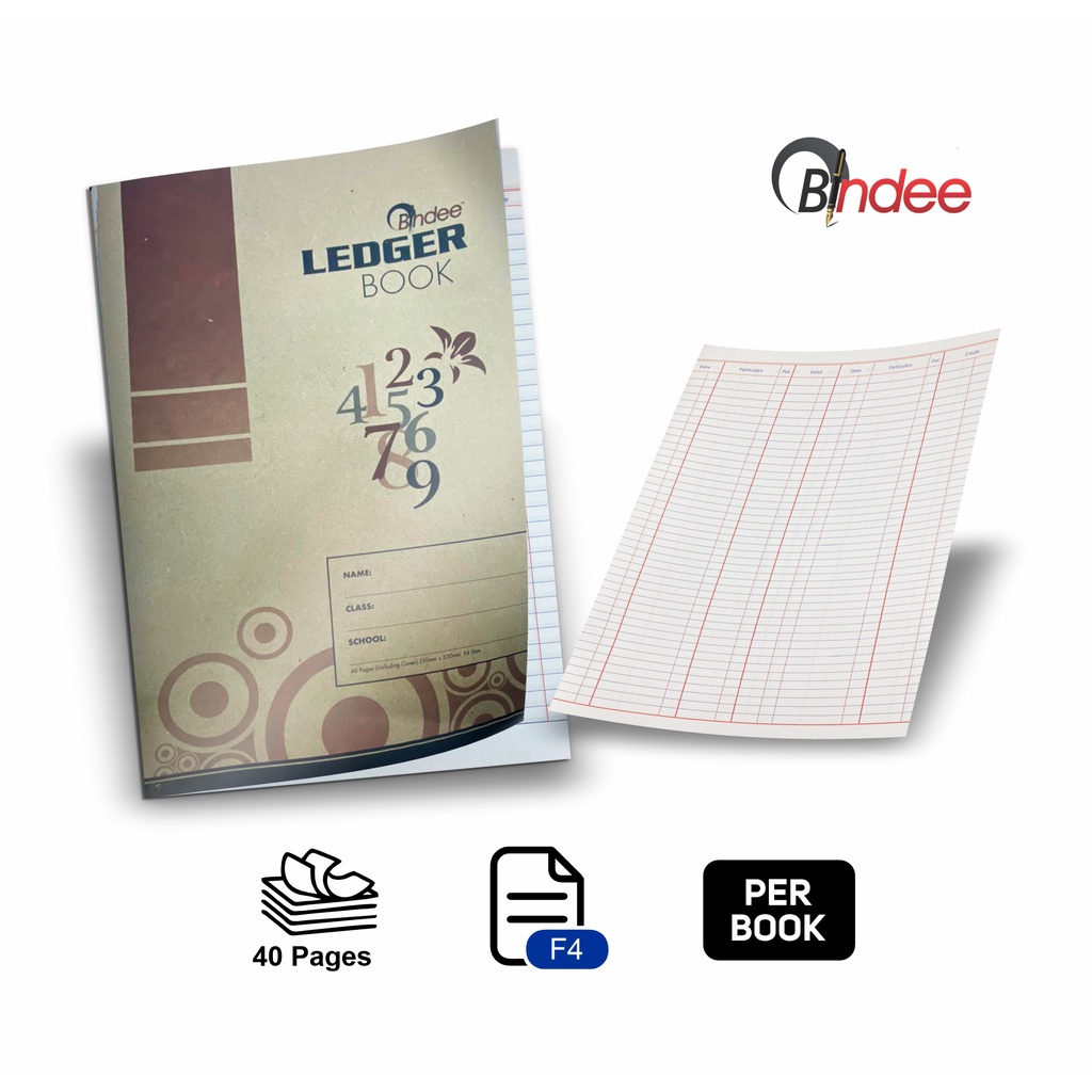 Bindee Ledger Kraft Book / 40 Pages / F4 Sizes / Buku lejer / Kraft ...