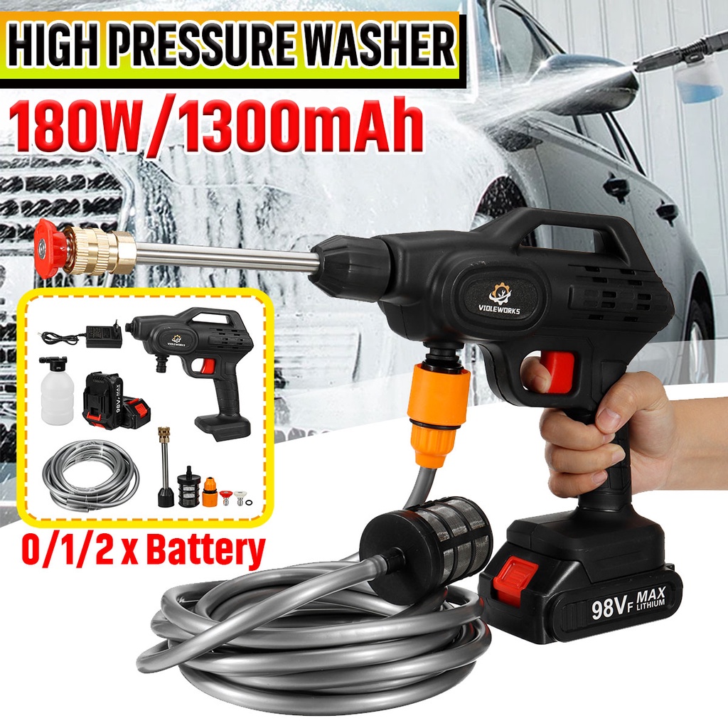 98VF Cordless Water Jet High Pressure Car Wash Guns Electric Car Washer Portable Wash Water Guns ...