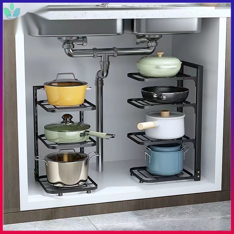 IN stock Adjustable Pot Rack/Pot Rack/Under Sink Rack Adjustable Height ...