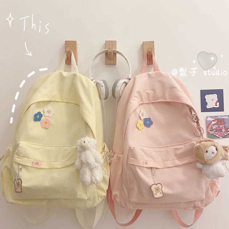 Unprinted Series Large-capacity Schoolbag Female Han Harajuku Ulzzang ...