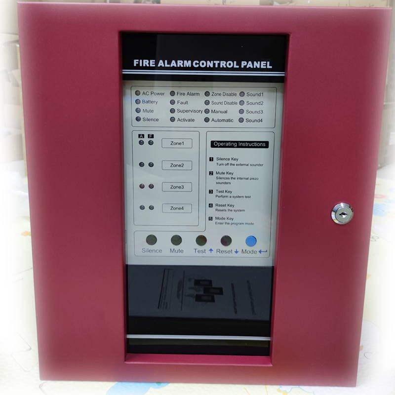 4-Zone Conventional Fire Alarm Control Panel Work with 2 wire smoke and ...