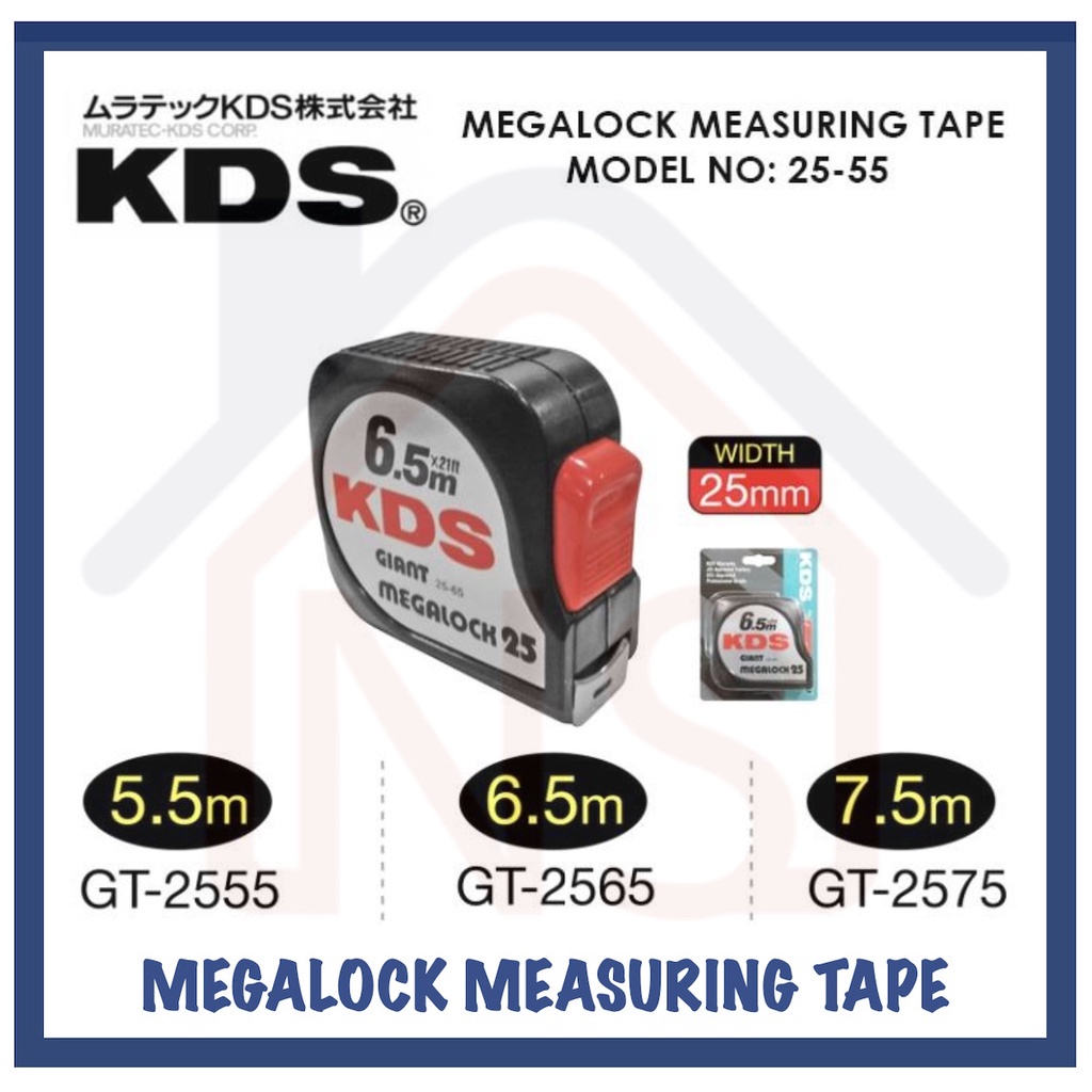 KDS Measuring Tape Megalock 25mm Width GT25 (5.5m / 6.5m / 7.5m) (MADE IN JAPAN) | Shopee Singapore
