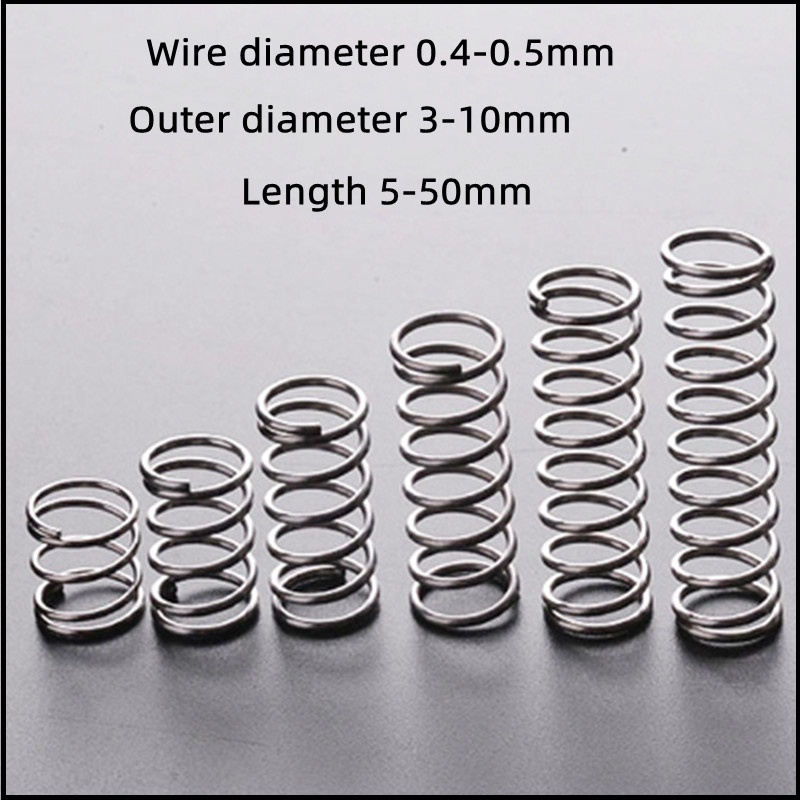 【XCF】5pcs compression spring SUS304 stainless steel wire diameter 0.4mm ...