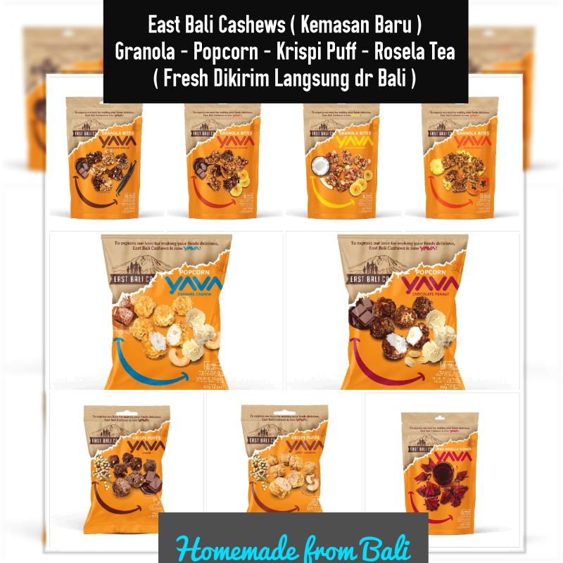 Yava (East BALI Cashew) Granola 125gr & Popcorn 90gr (SEND DR BALI ...
