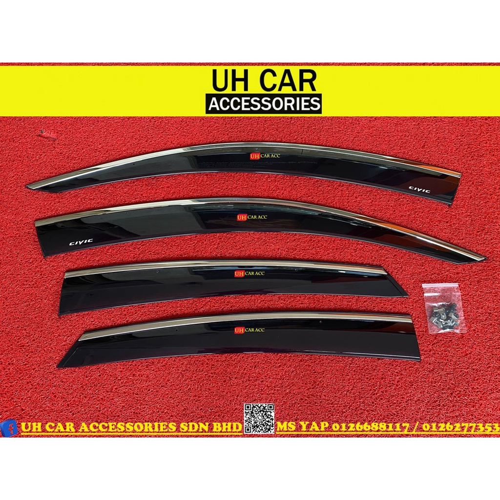Honda civic fc x 2016-2020 modulo injection door visor sun visor air ...