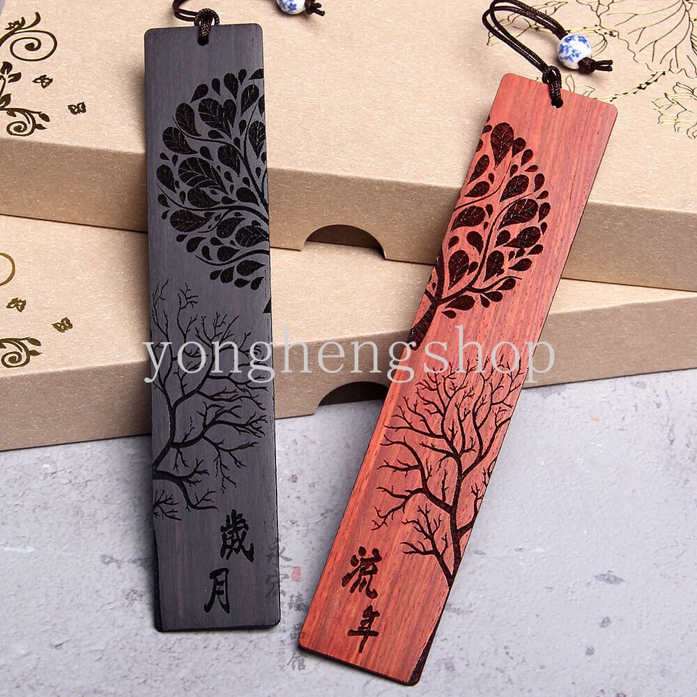 Chinese Style Retro Sandalwood Bookmark Reading Bookmarks Stationery ...