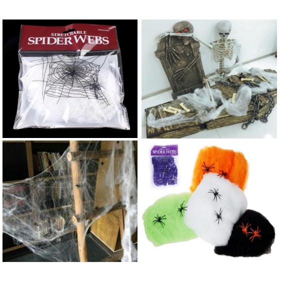 Spider Web Stretchable Cobweb Halloween Prop Haunted House | | Home Bar ...