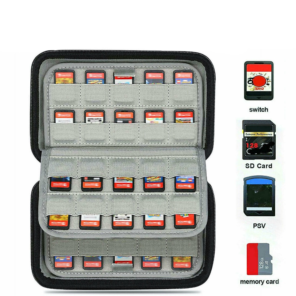 80 Game Case Memory Card Holder Storage Bag Carrying Pouch Organizer ...