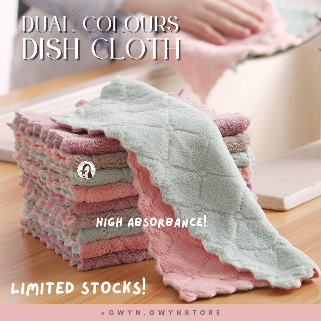 [SG] Dual Colour High Absorbance Dishcloth Drying Cloth | Shopee Singapore