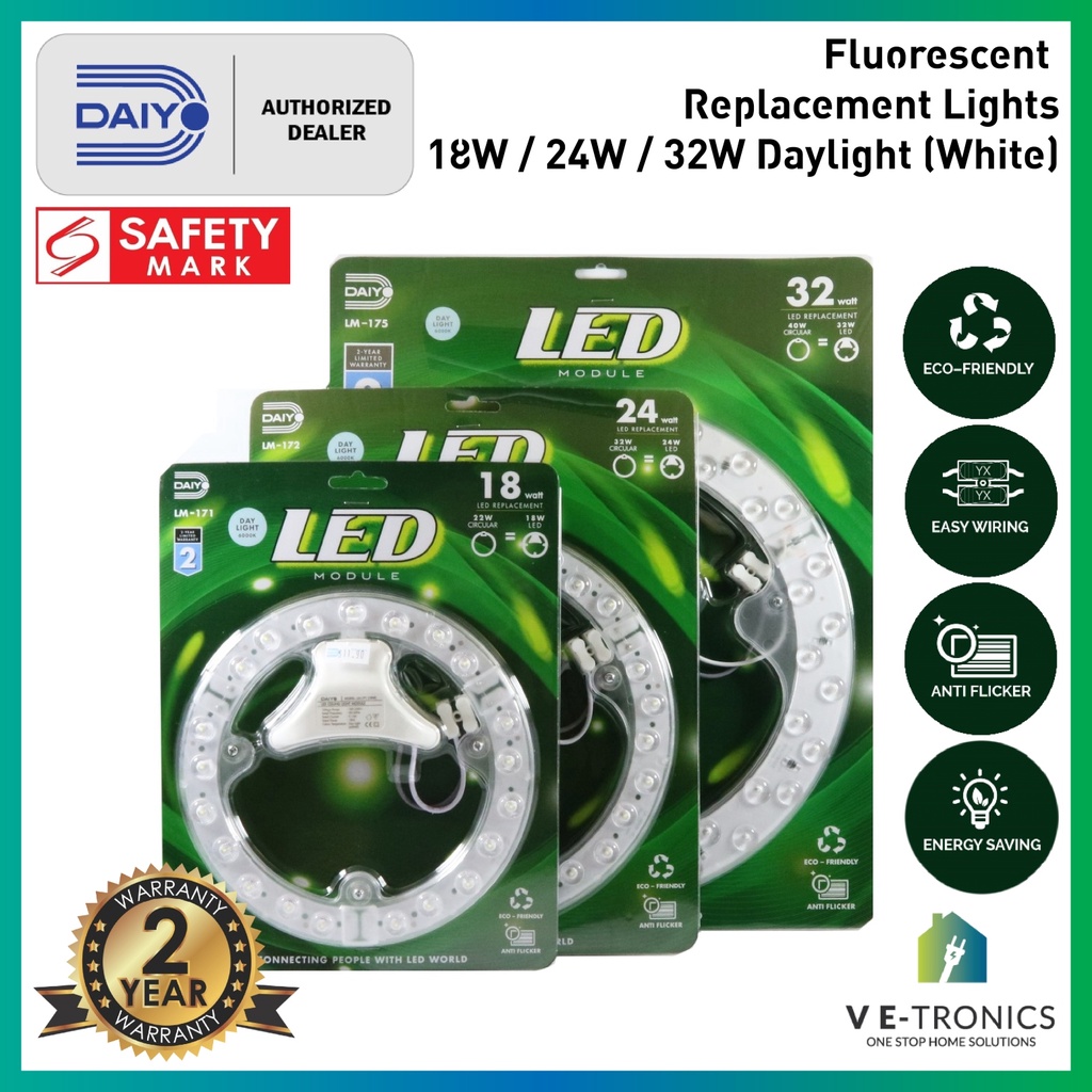 [BUNDLE DEAL!!] Daiyo LM 172 LED 18W / 24W / 32W Module Light (Day ...
