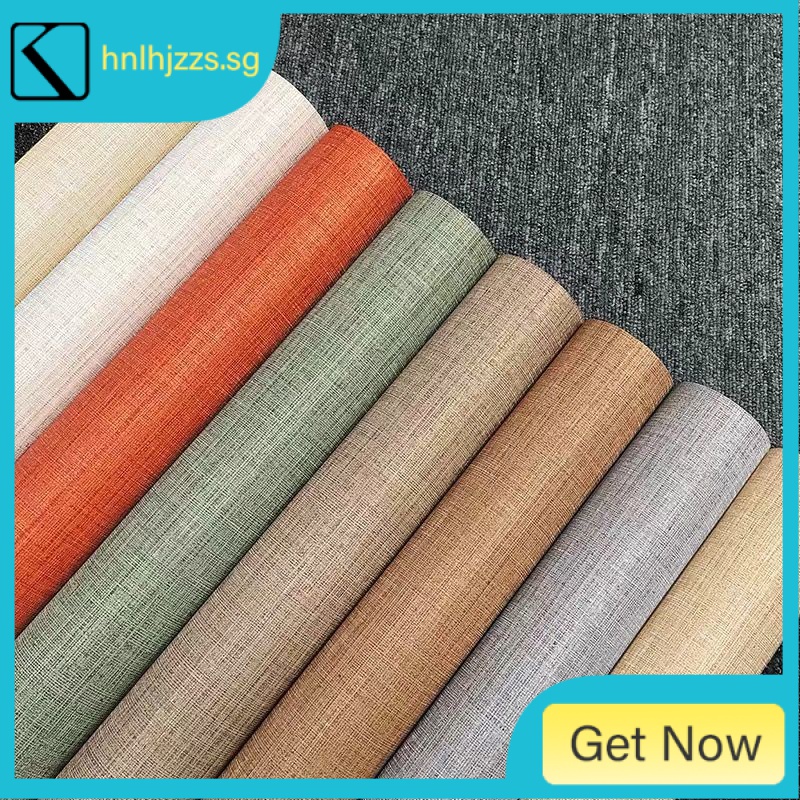 Thick Linen Pattern Self-Adhesive Wallpaper Living Room Bedroom Plain ...