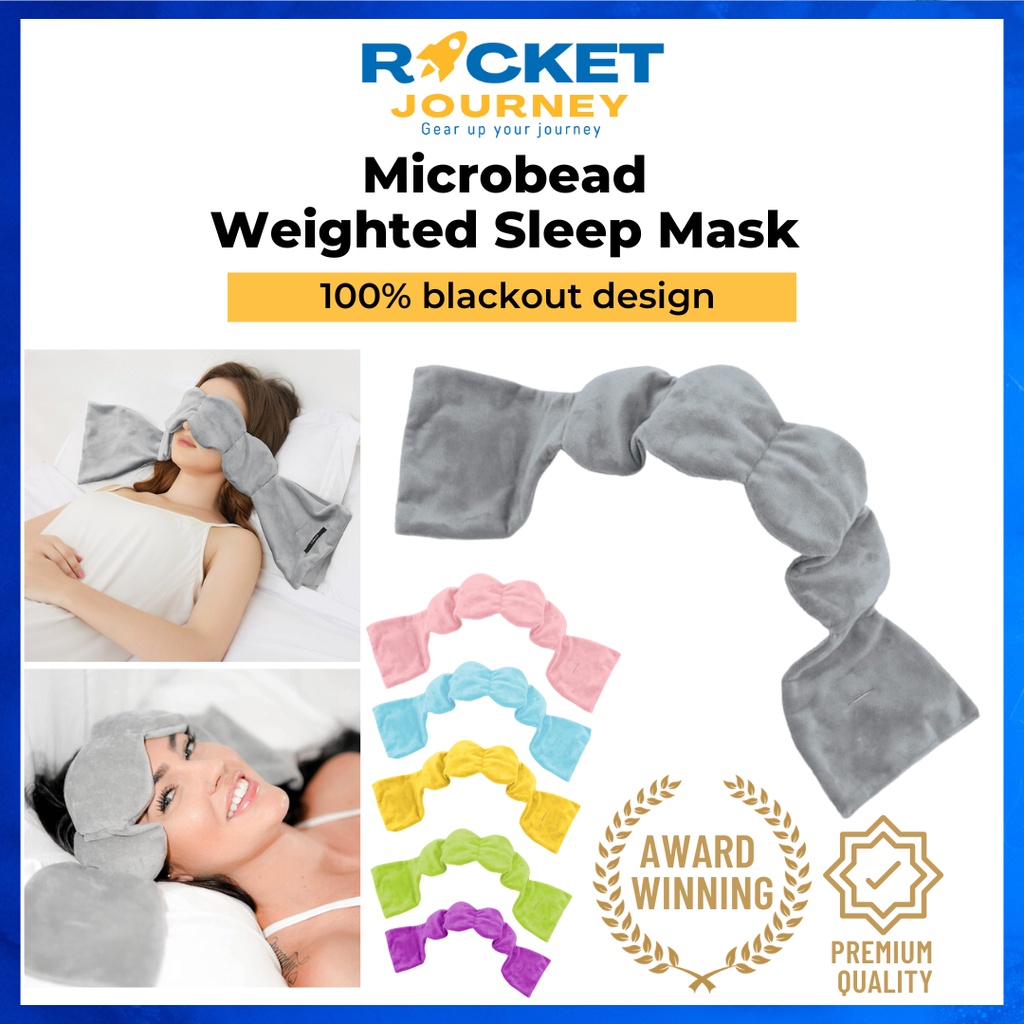 Microbead Weighted Sleep Mask Patented Light Blocking Design for ...
