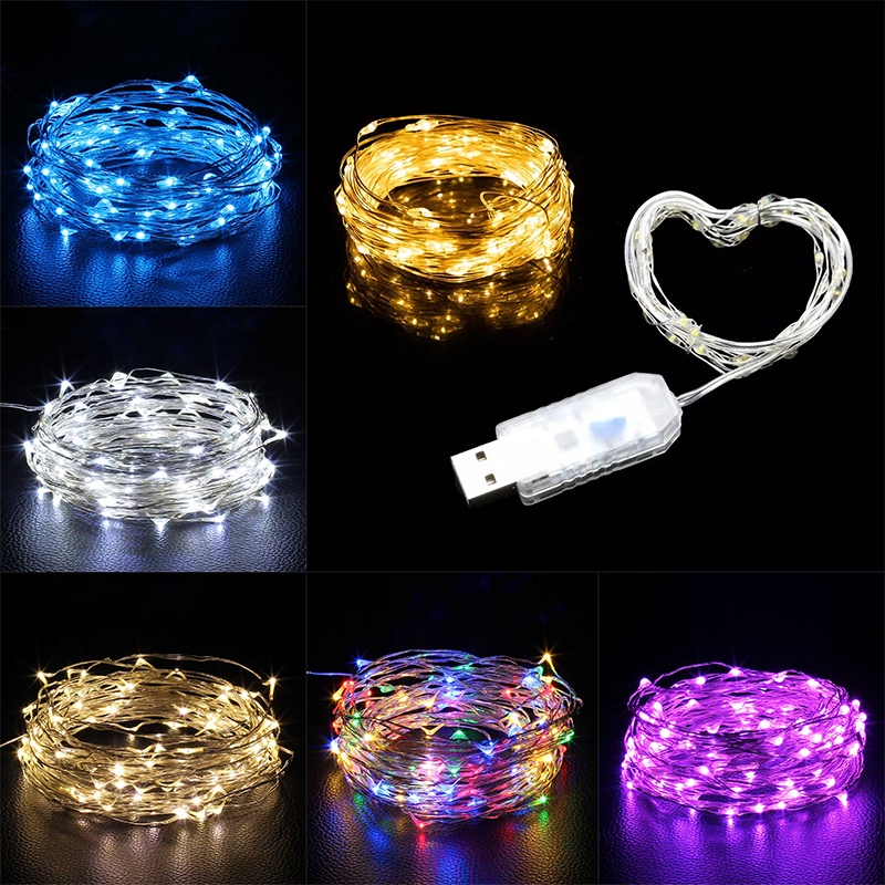 20M 200 LED USB Copper Wire String Fairy Lights Christmas Party Wedding ...