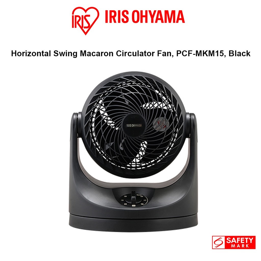 Iris Ohyama Compact 6" Circulator Macaron Horizontal Swing type, PCF-MKM15 Black | Shopee Singapore