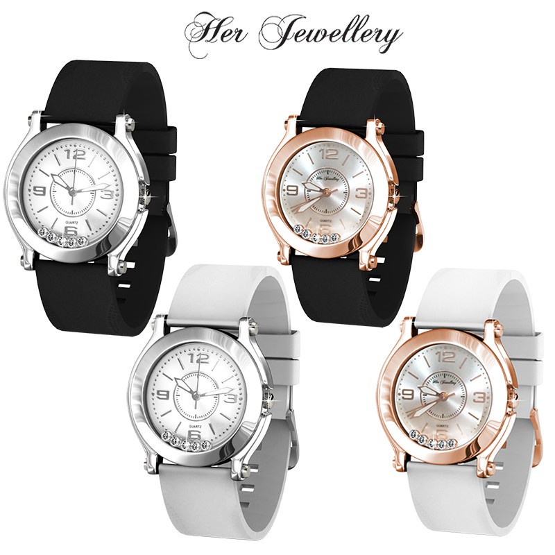 Her Jewellery Happy Watch - Luxury Crystal Embellishments with 18K Gold ...