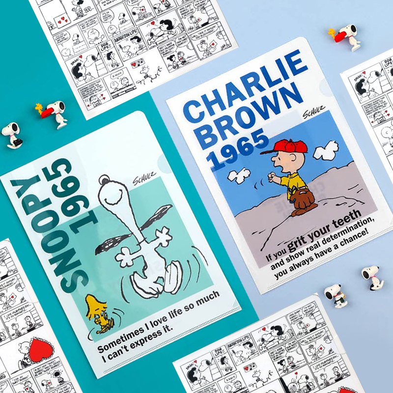 Peanuts Snoopy PP A4 Document File Folder Paper L Holder Cute Korean ...