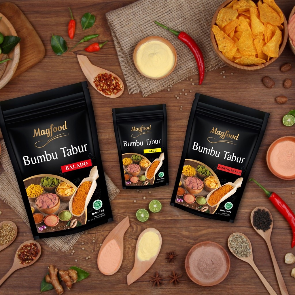 BUNDLE OF 3 MAGFOOD Bumbu Tabur 100gr / Seasoning Powder / Chili flakes ...