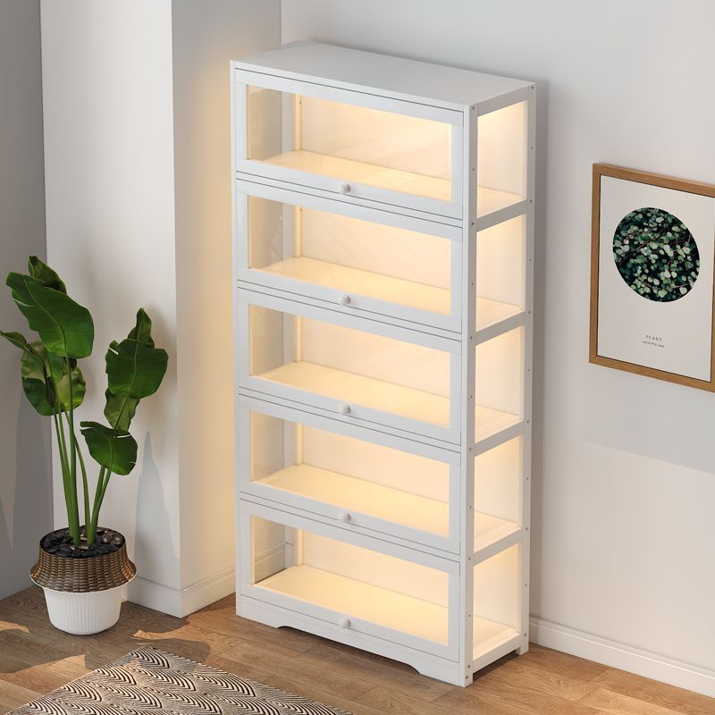 Floor Transparent Acrylic Bookcase White Baffle Simple Bookshelf ...